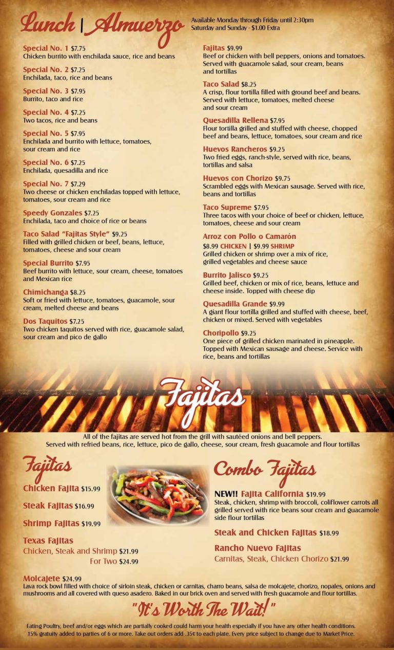 Checkout Our Menu - Rancho Viejo